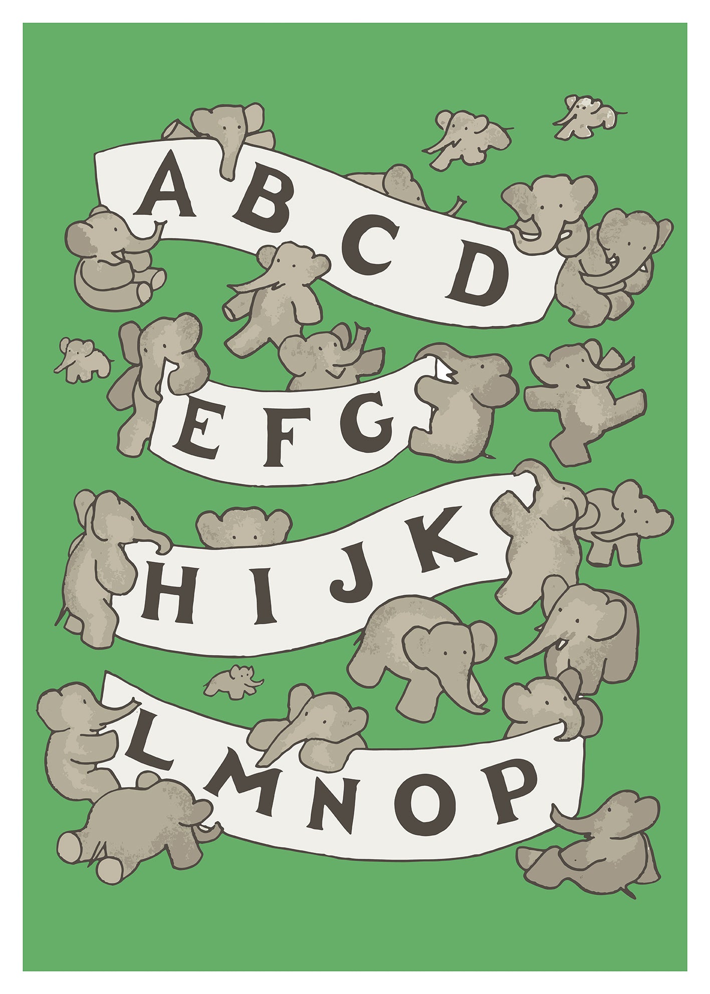 ABC De Babar I (Green) - Babar - Prints en posters - Pepperwall Nederland