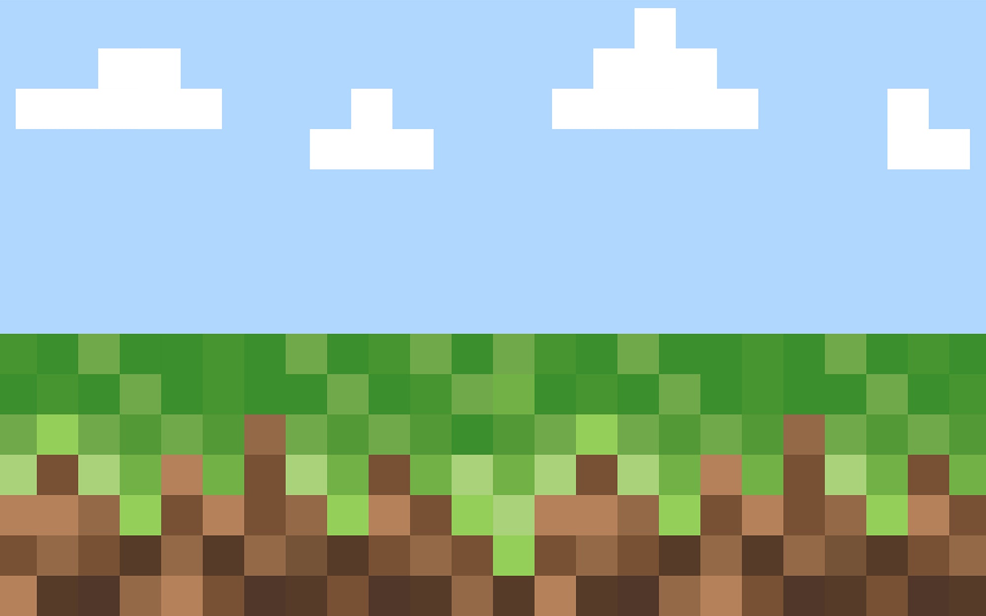 Lucht gras en zand - Minecraft - Naadloos kinderkamer fotobehang - Pepperwall Nederland