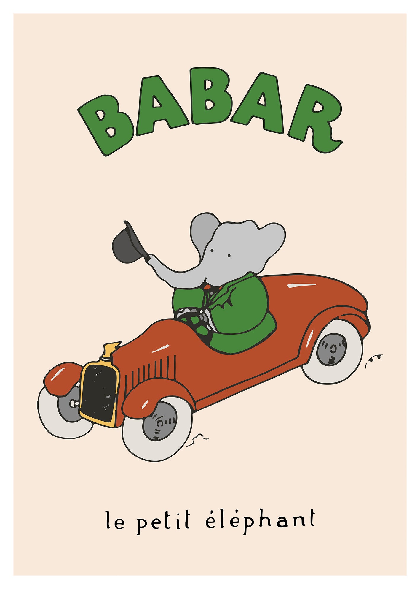 Babar By Automobile - Babar - Prints en posters - Pepperwall Nederland