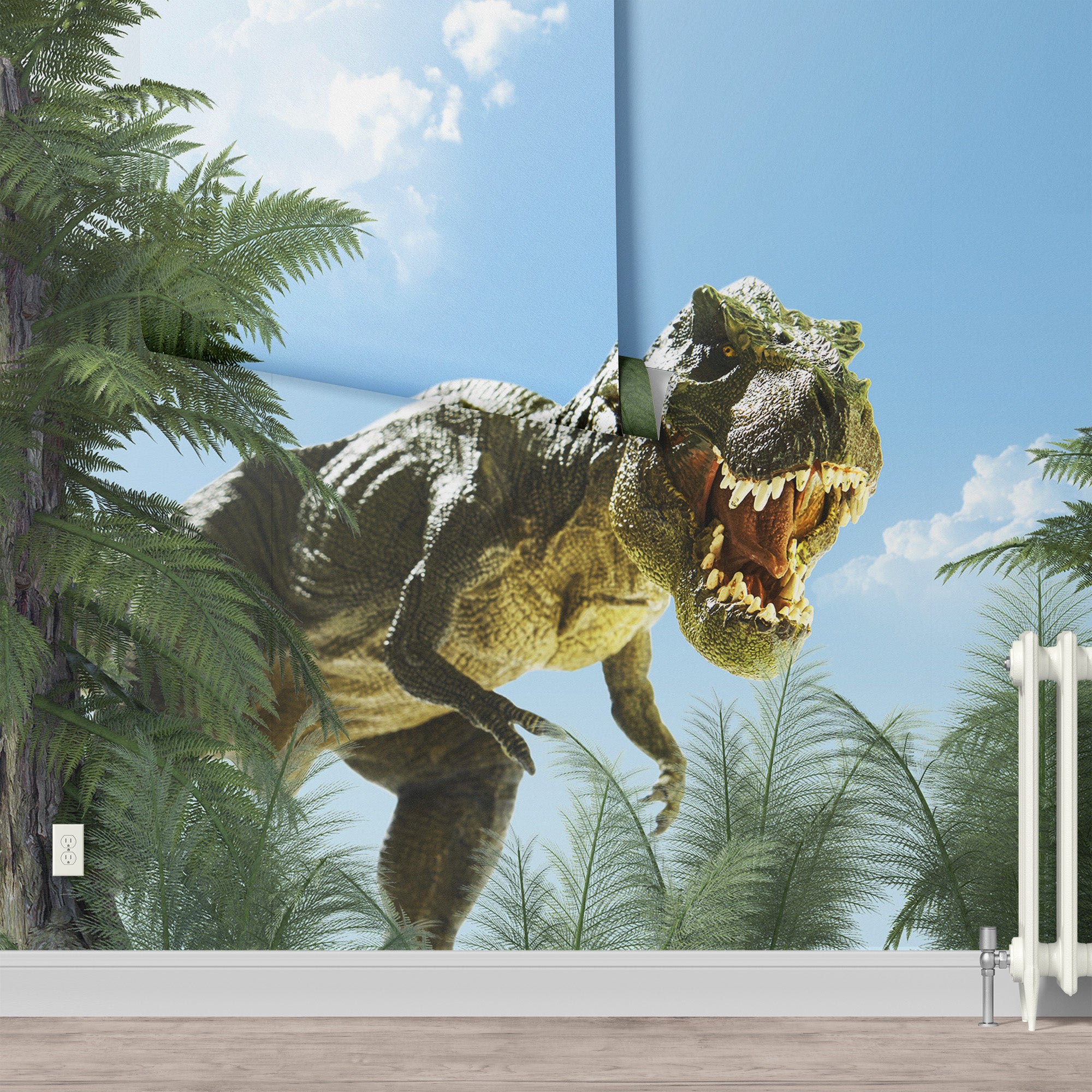 Dinosaur Kingdom - Dino's - Naadloos kinderkamer fotobehang ...