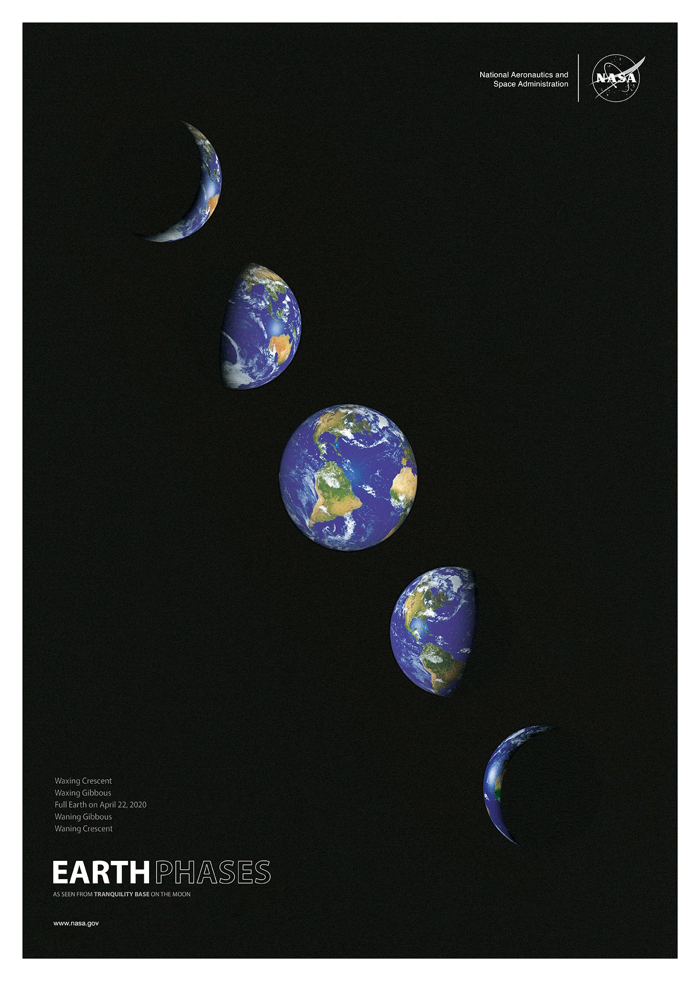 Phases Of Earth From Tranquility Base - Aarde & Maan - Prints en ...