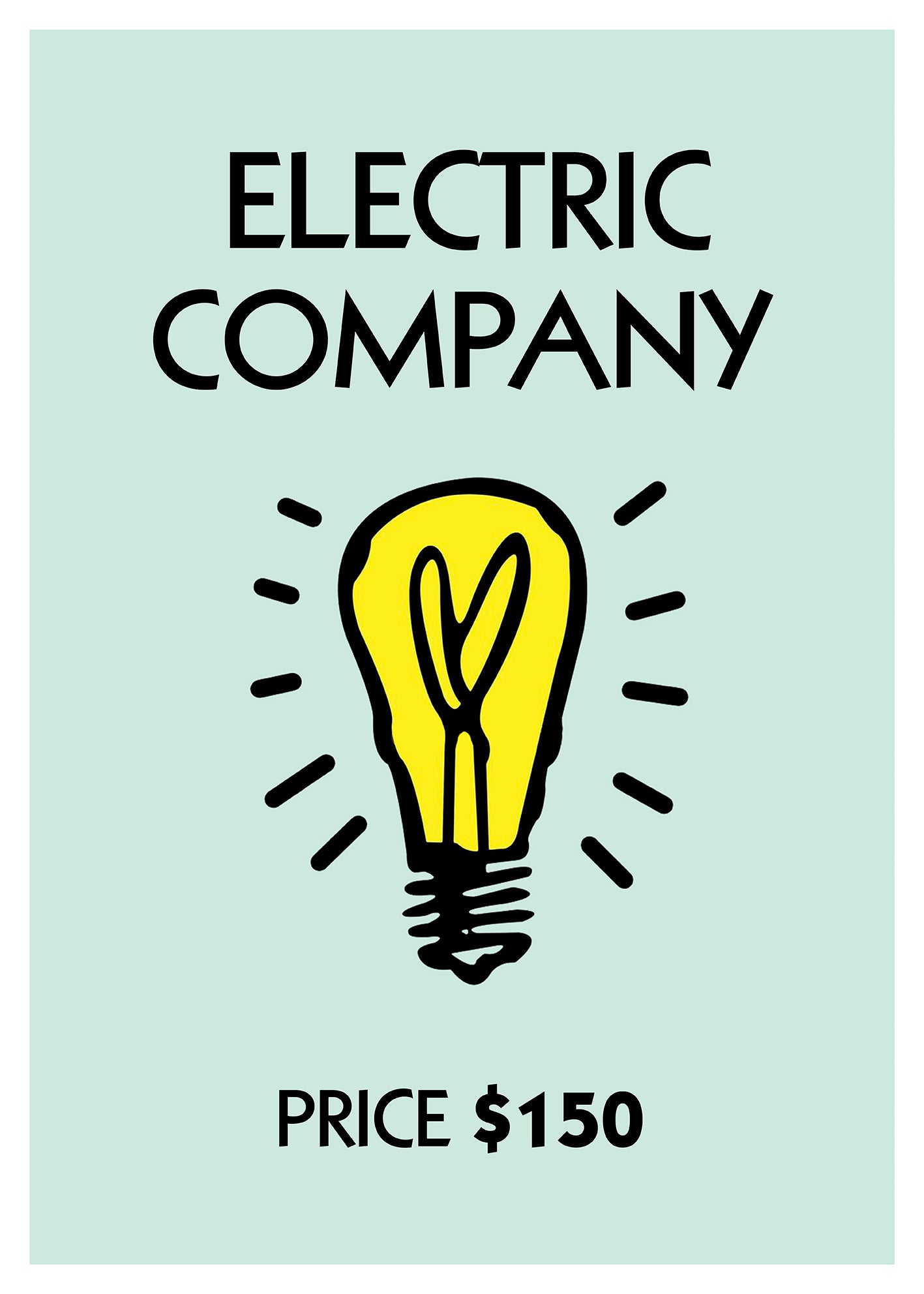 Electric Company - Monopoly - Prints en posters - Pepperwall Nederland
