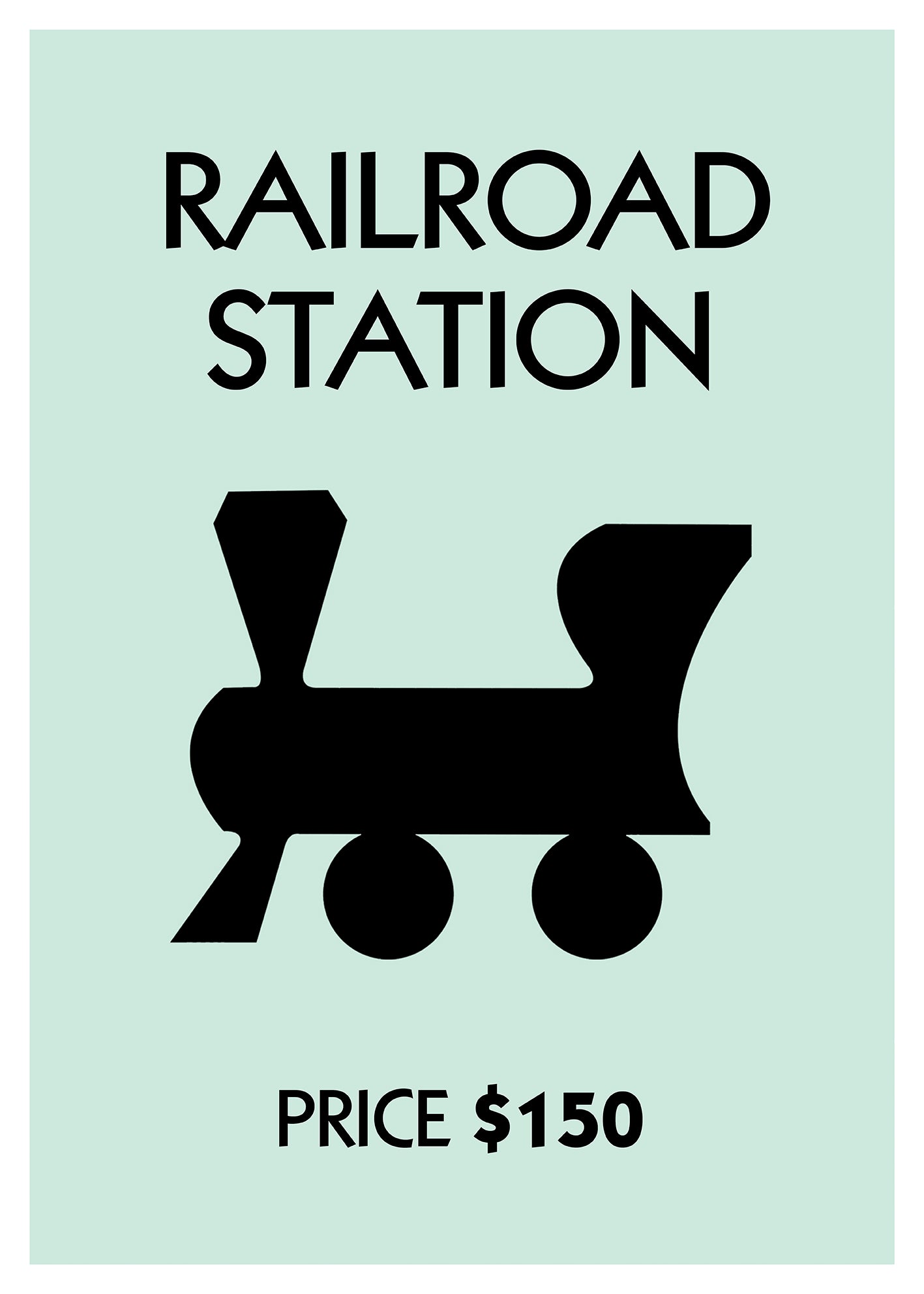 Railroad Station - Monopoly - Prints en posters - Pepperwall Nederland