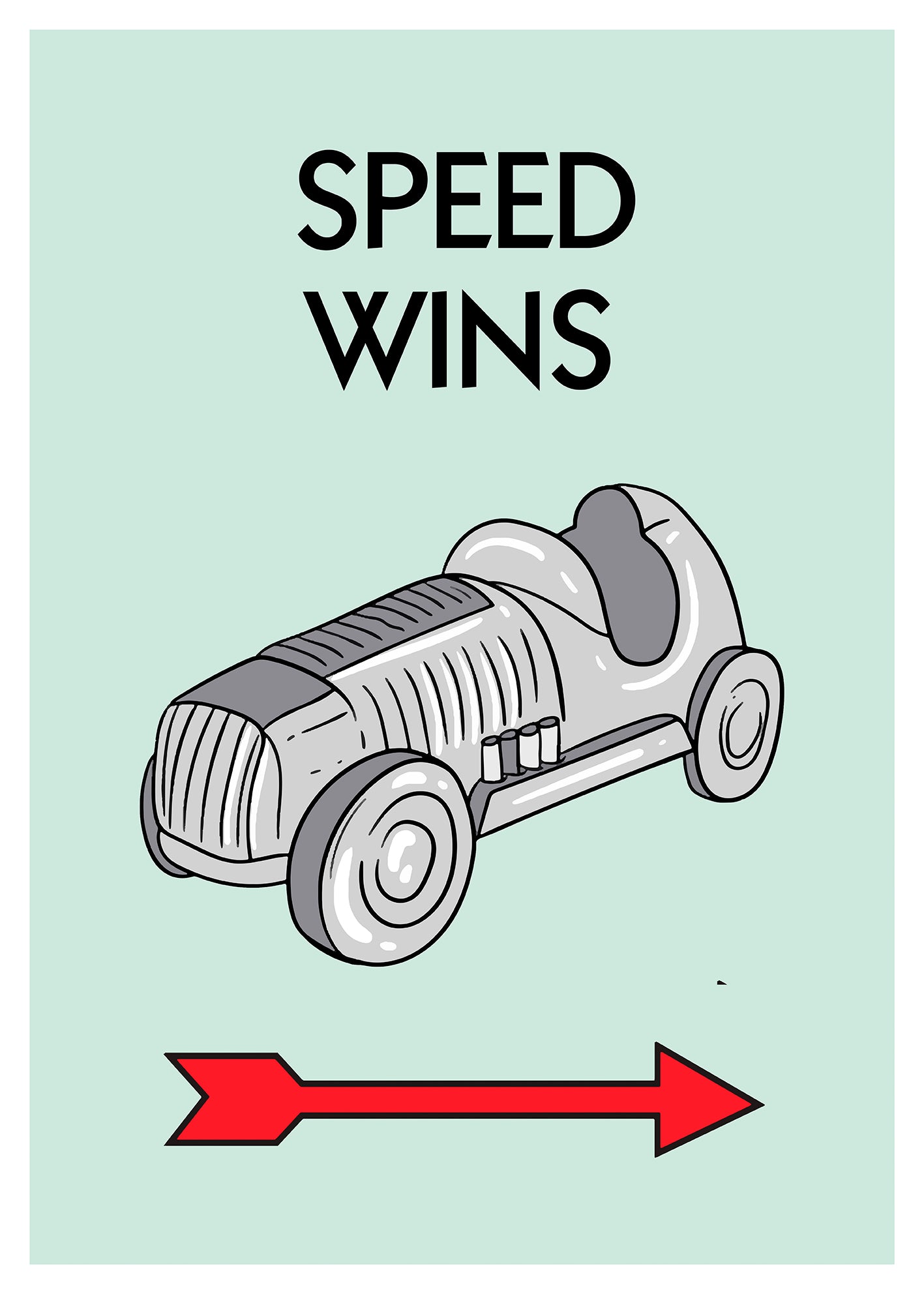 Speed Wins - Monopoly - Prints en posters - Pepperwall Nederland